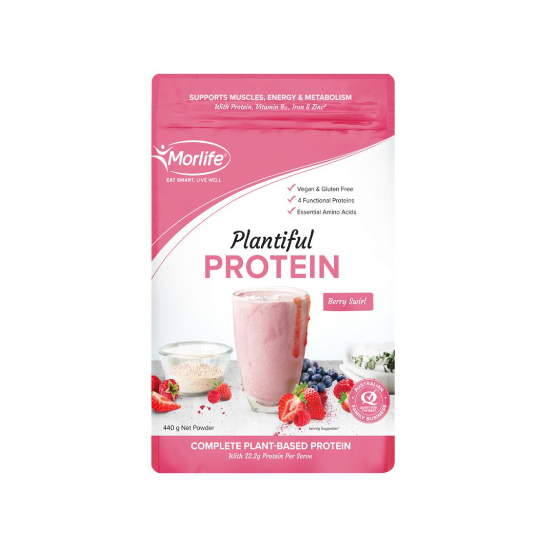 Morlife Plantiful Protein Berry Swirl 440g – Eco Traders Australia