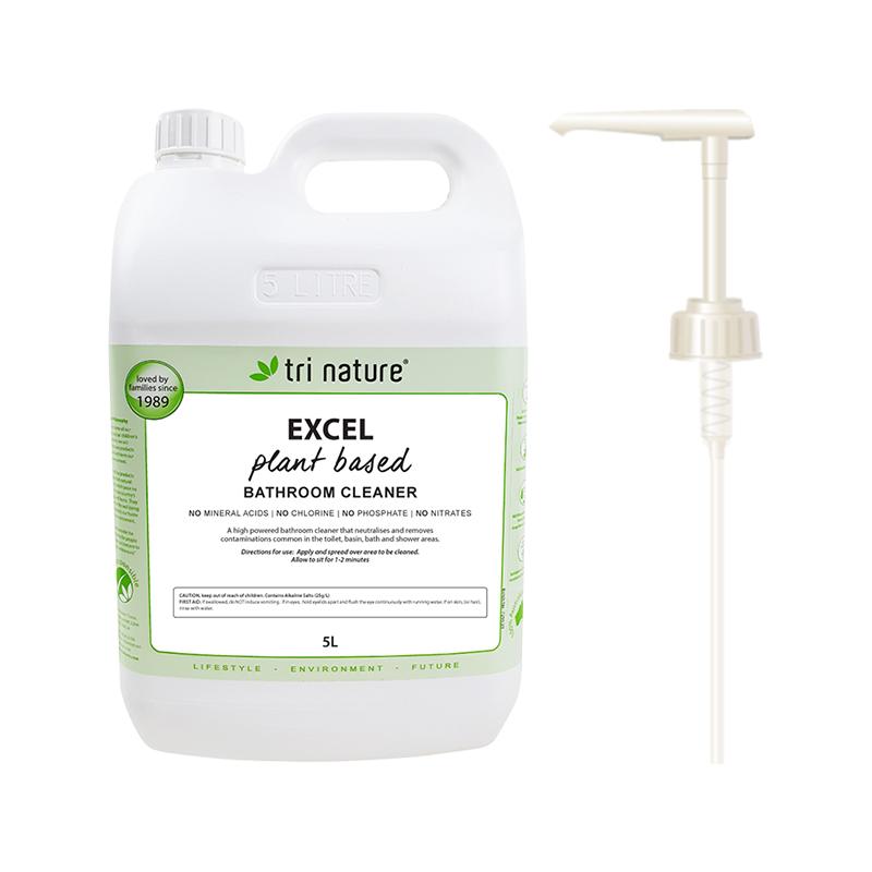 Tri Nature Excel Bathroom Cleaner Bulk with pump 5L — Bathroom cleaner